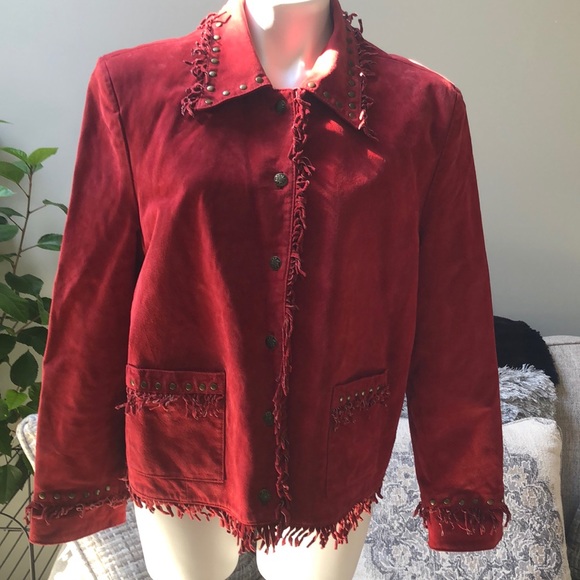 Montanaco | Jackets & Coats | Vtg Montanaco Suede Leather Curly Fringe ...